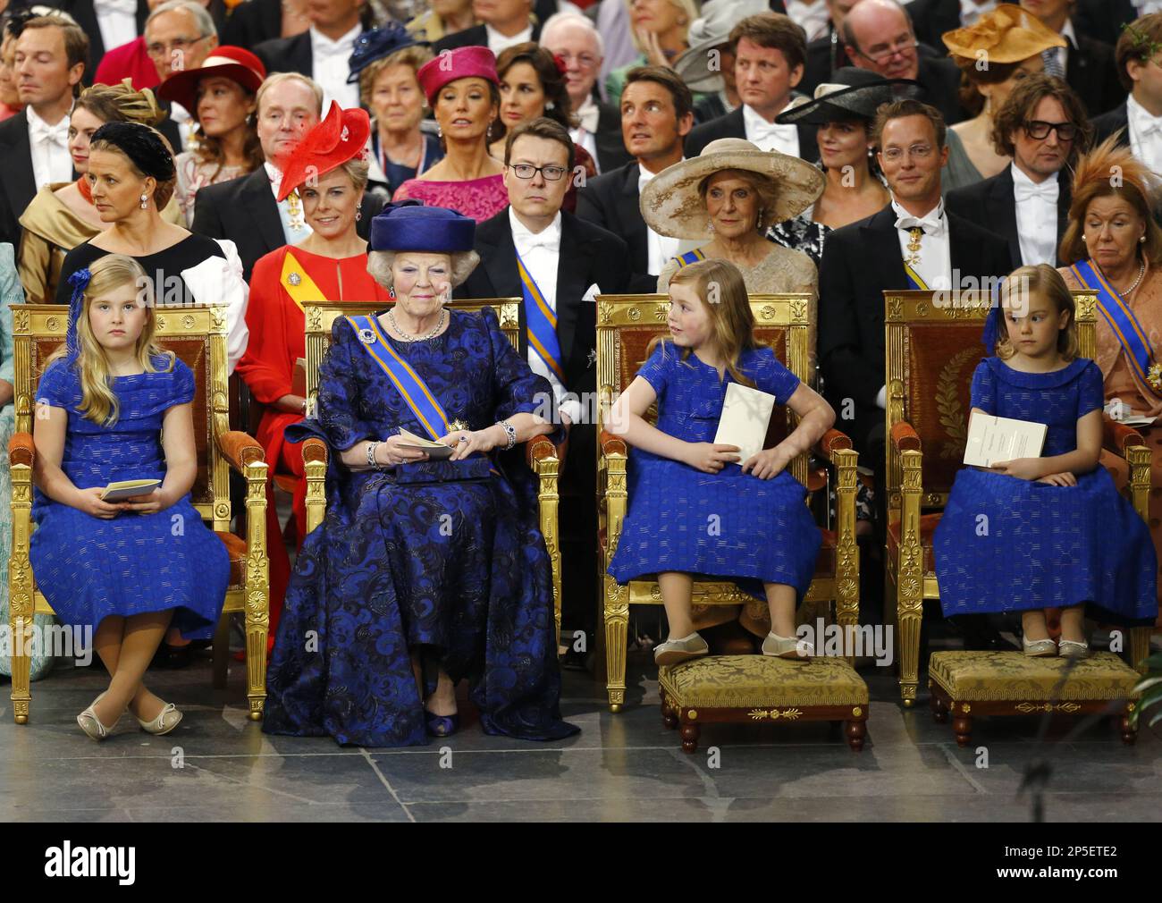 Dutch Princess Beatrix, centre left, is joined by the children of Dutch ...