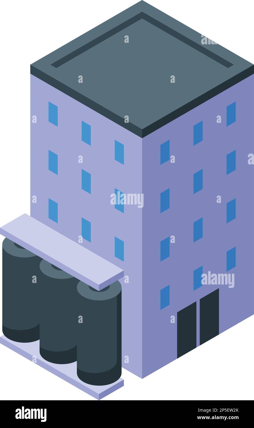 Nuclear power plant icon isometric vector. Energy station. Building ...