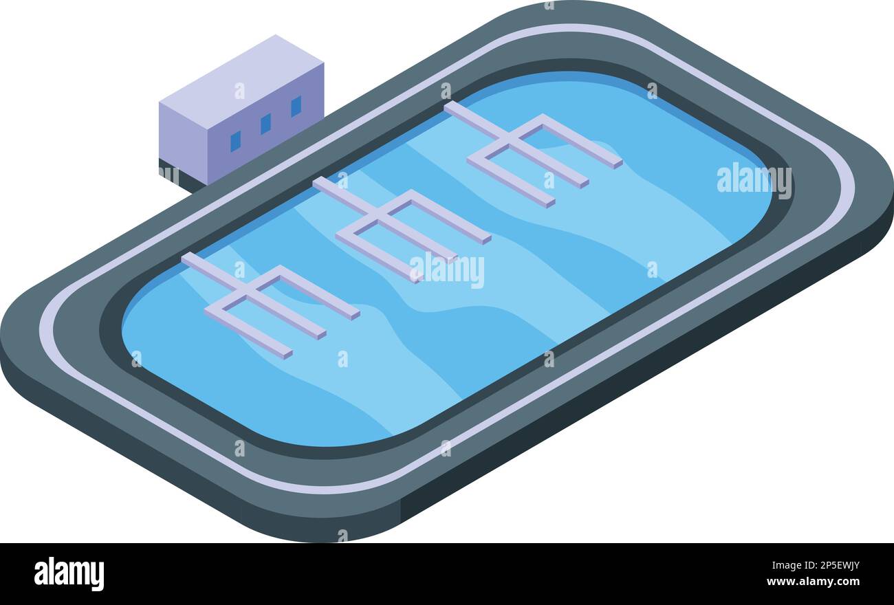 Nuclear power station basin icon isometric vector. Factory energy ...