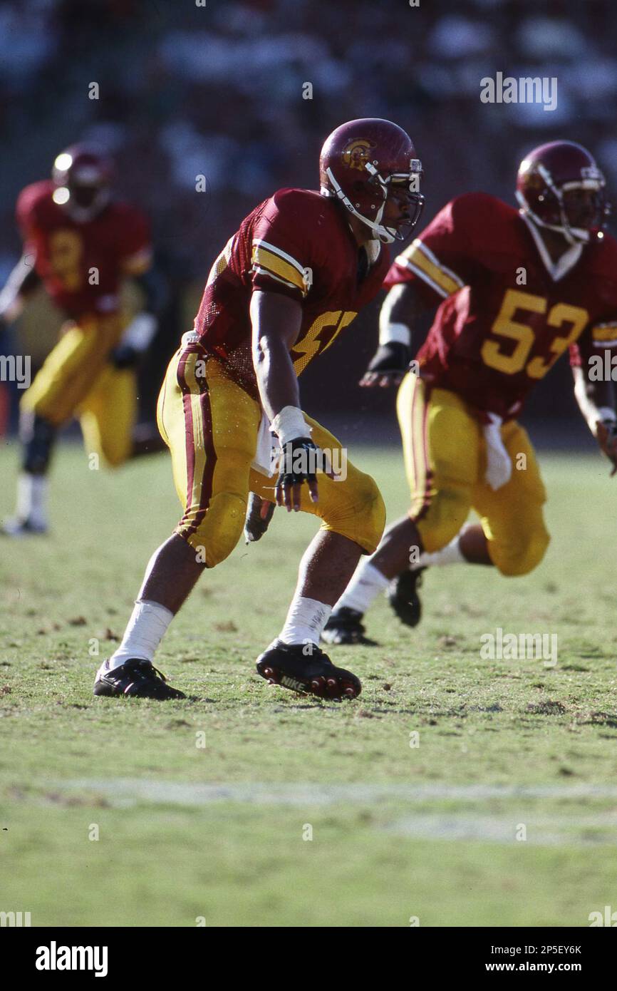 USC Trojans Chris Claiborne (55) against the Stanford Cardinal at the L ...
