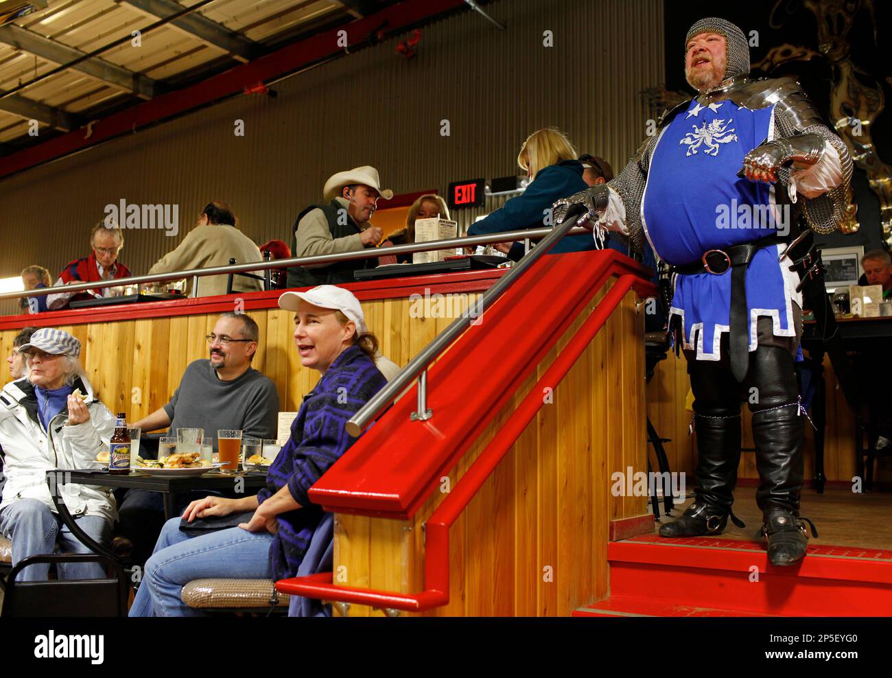 Edward Shanahan, right, of Bremerton cheers on the Seattle Knights with ...