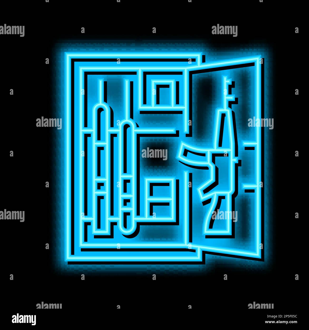 gun cabinet safe neon glow icon illustration Stock Vector Image & Art ...