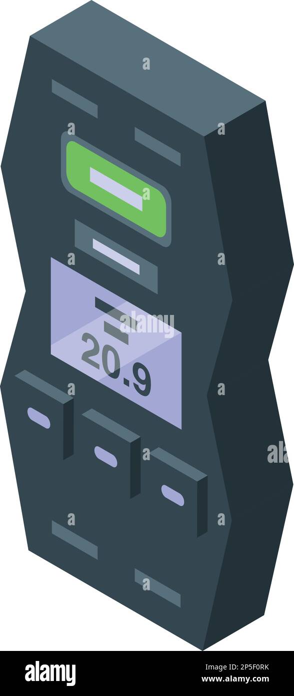 Toxic gas detector icon isometric vector. Safety instrument. Monitor ...