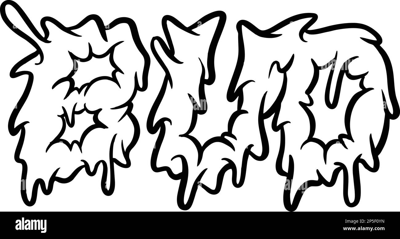 Melted cannabis bud word lettering text illustrations vector ...