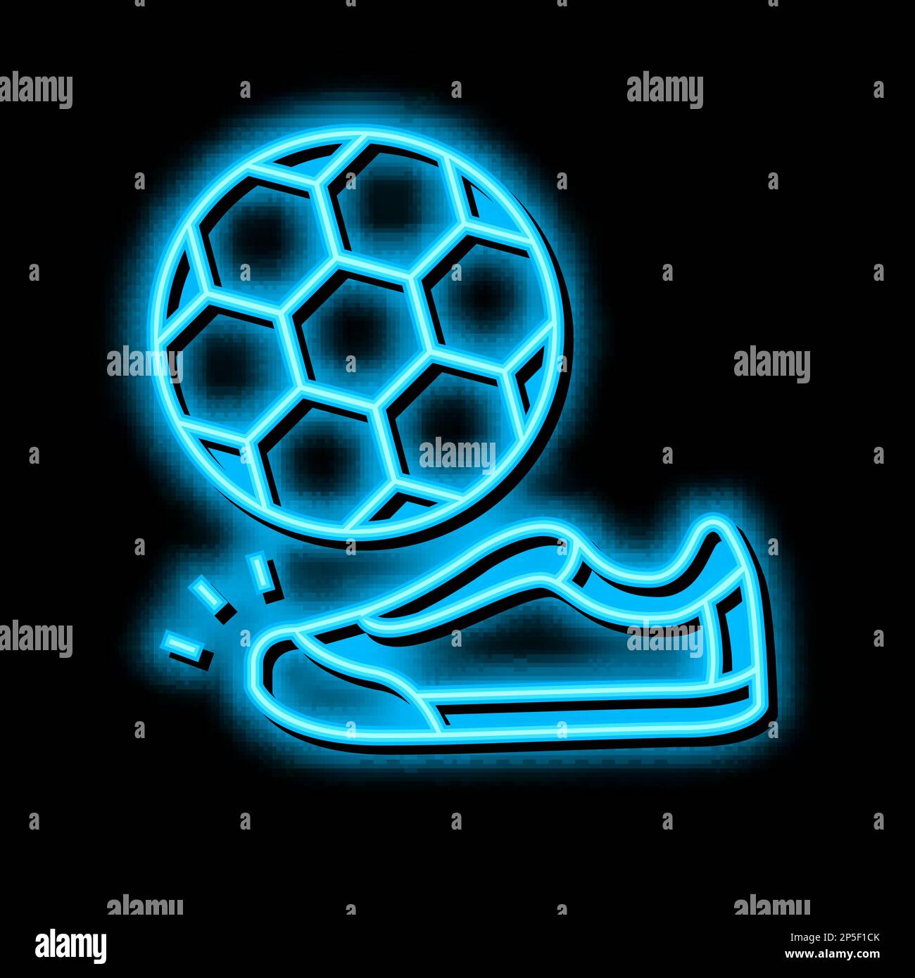 soccer football game neon glow icon illustration Stock Vector Image ...