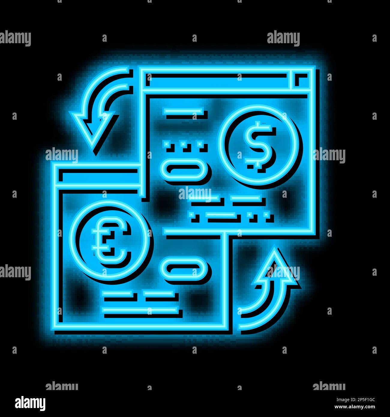 opening savings accounts in foreign currency neon glow icon ...