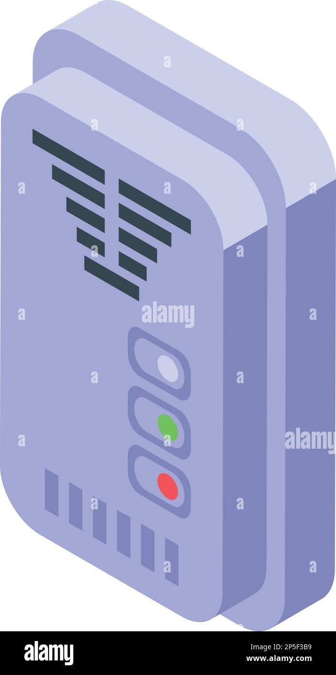 Plastic gas detector icon isometric vector. Digital home. Danger smoke ...