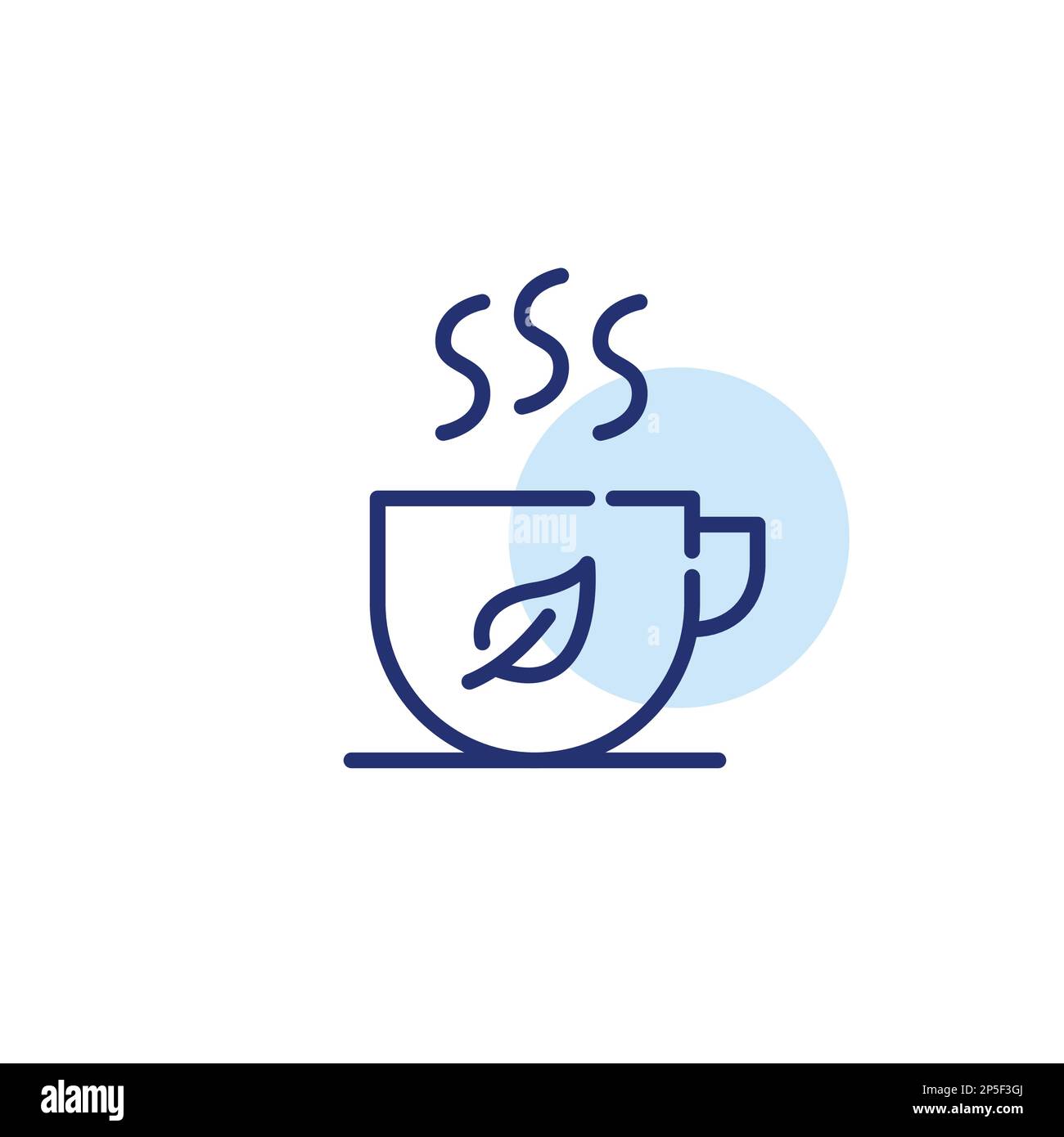 Hot tea in a mug. Relaxation time with a drink. Pixel perfect, editable ...