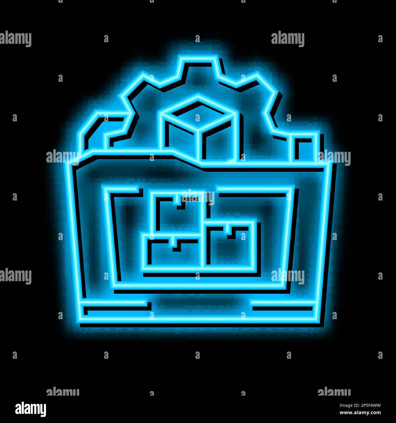 resource for business process neon glow icon illustration Stock Vector ...