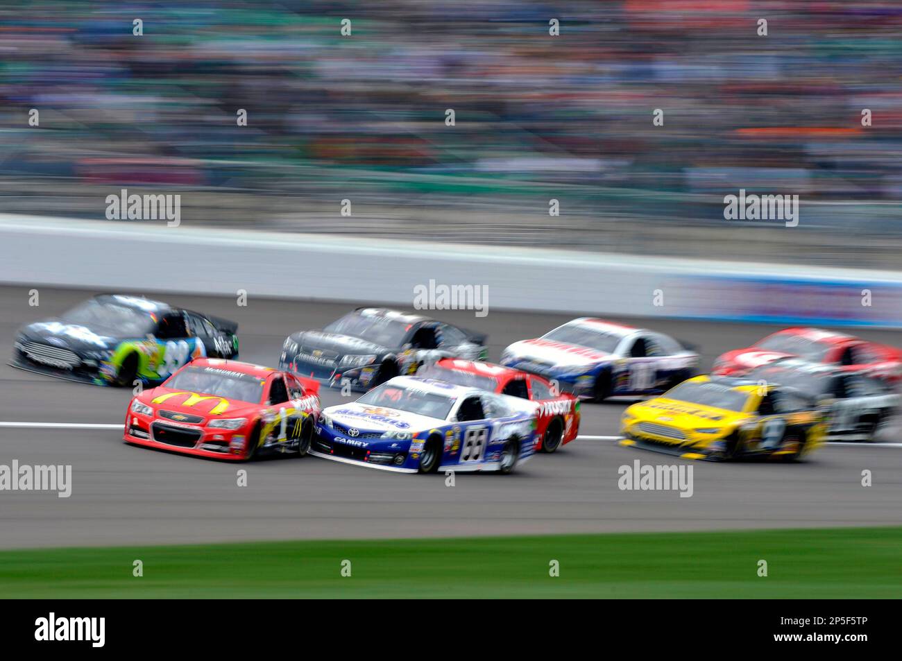 Mark Martin (55) spins Jamie McMurray (1) during the NASCAR Sprint Cup ...