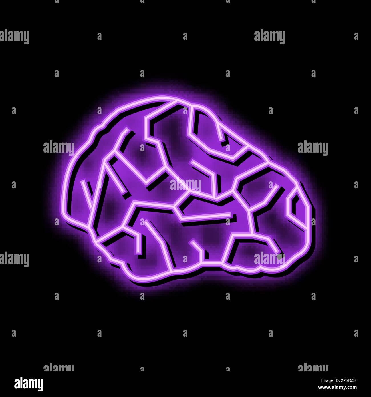 aquamarine stone rock neon glow icon illustration Stock Vector Image ...