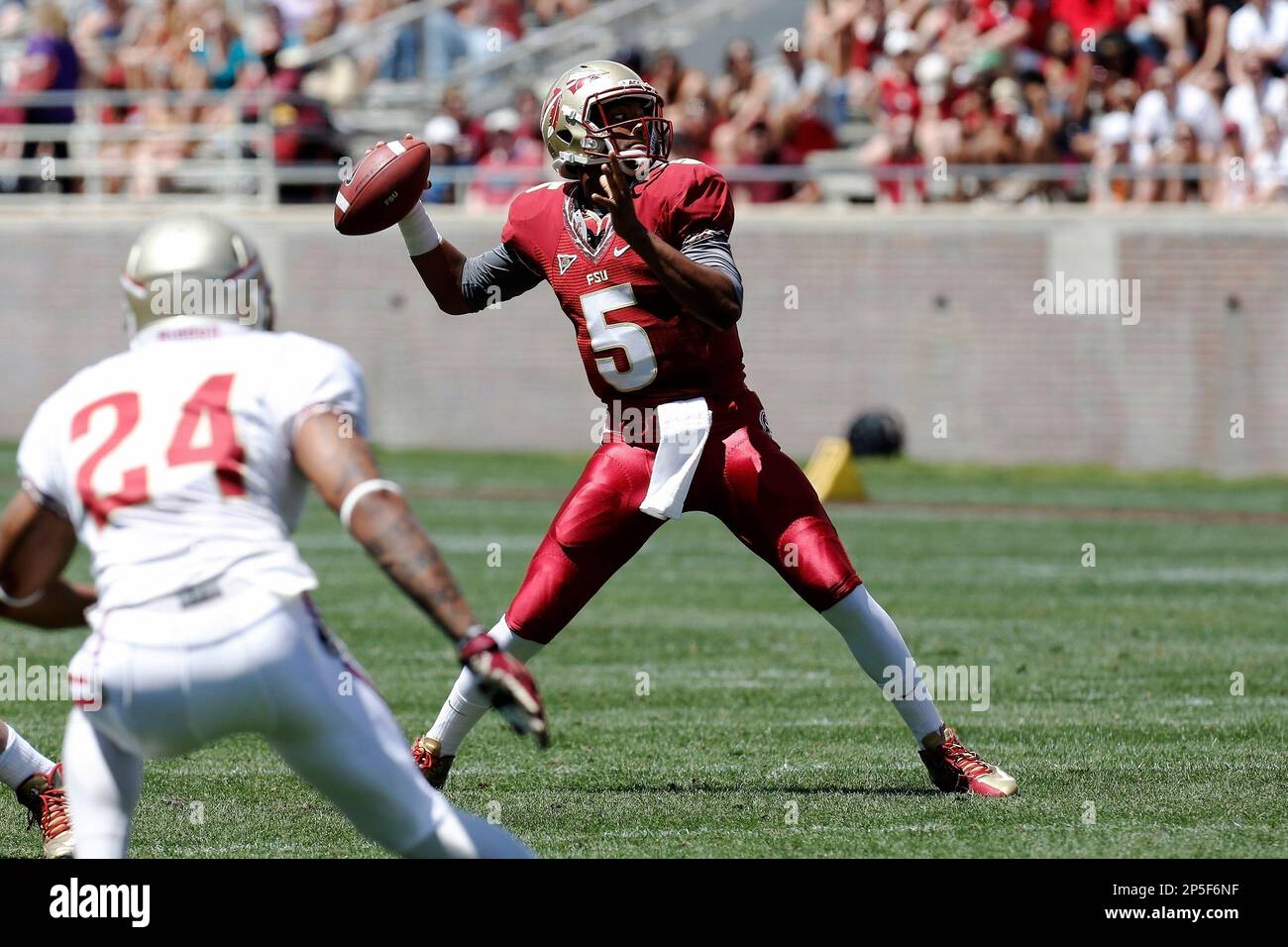 Florida State Quarterback (5) Jameis Winston during the annual Garnet ...