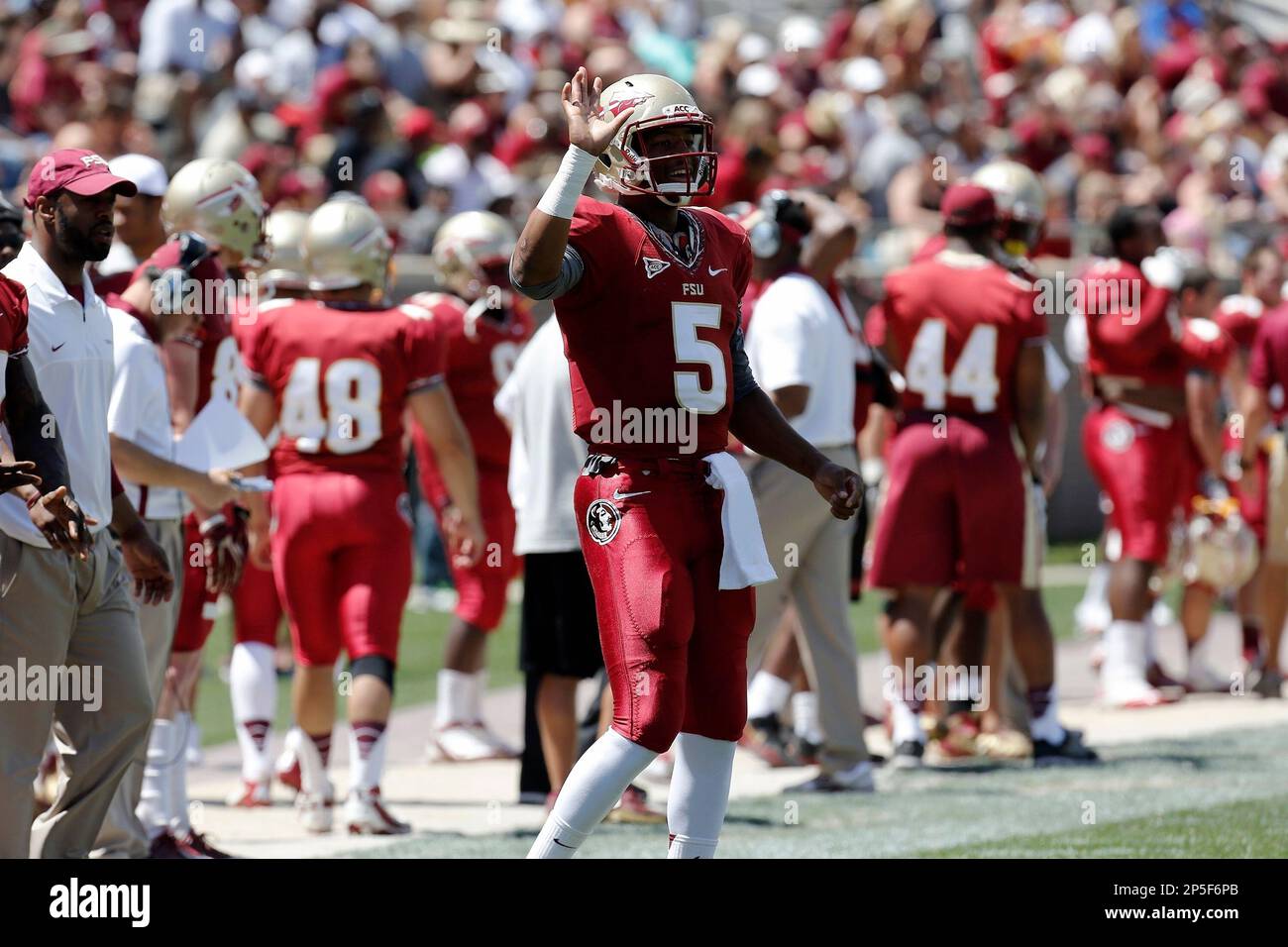 Florida State Quarterback (5) Jameis Winston during the annual Garnet ...