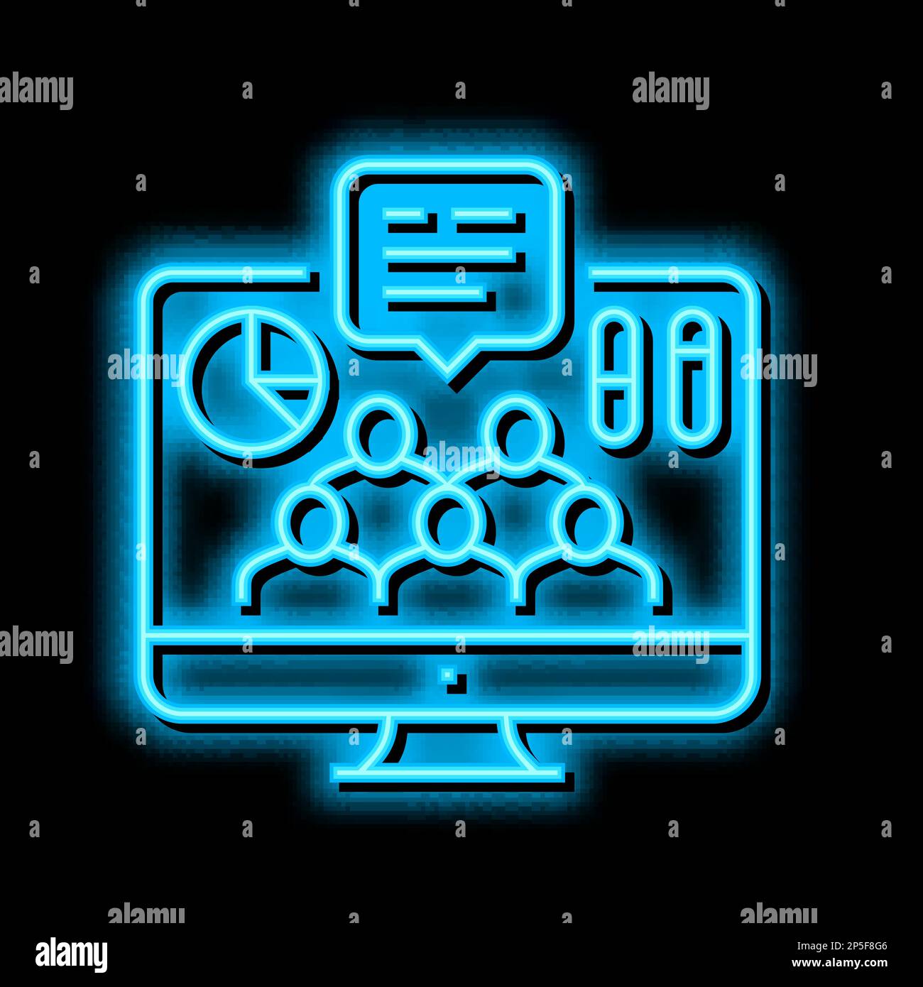social engagement neon glow icon illustration Stock Vector Image & Art ...