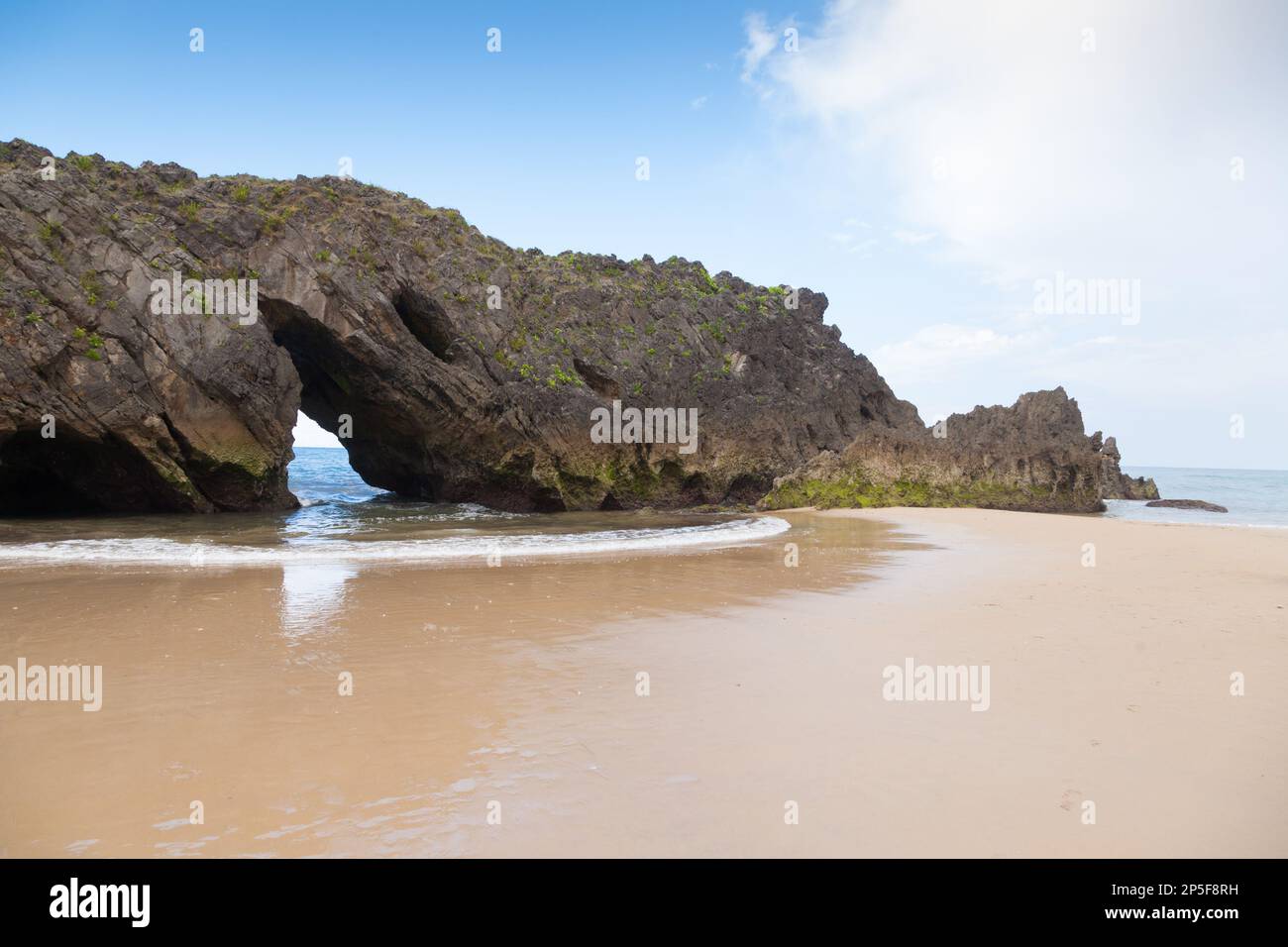 Rock formation in San Antolin beach, Spain. Spanish landscape Stock ...