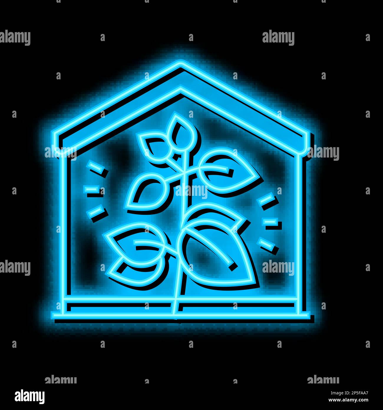 eco house building neon glow icon illustration Stock Vector Image & Art ...