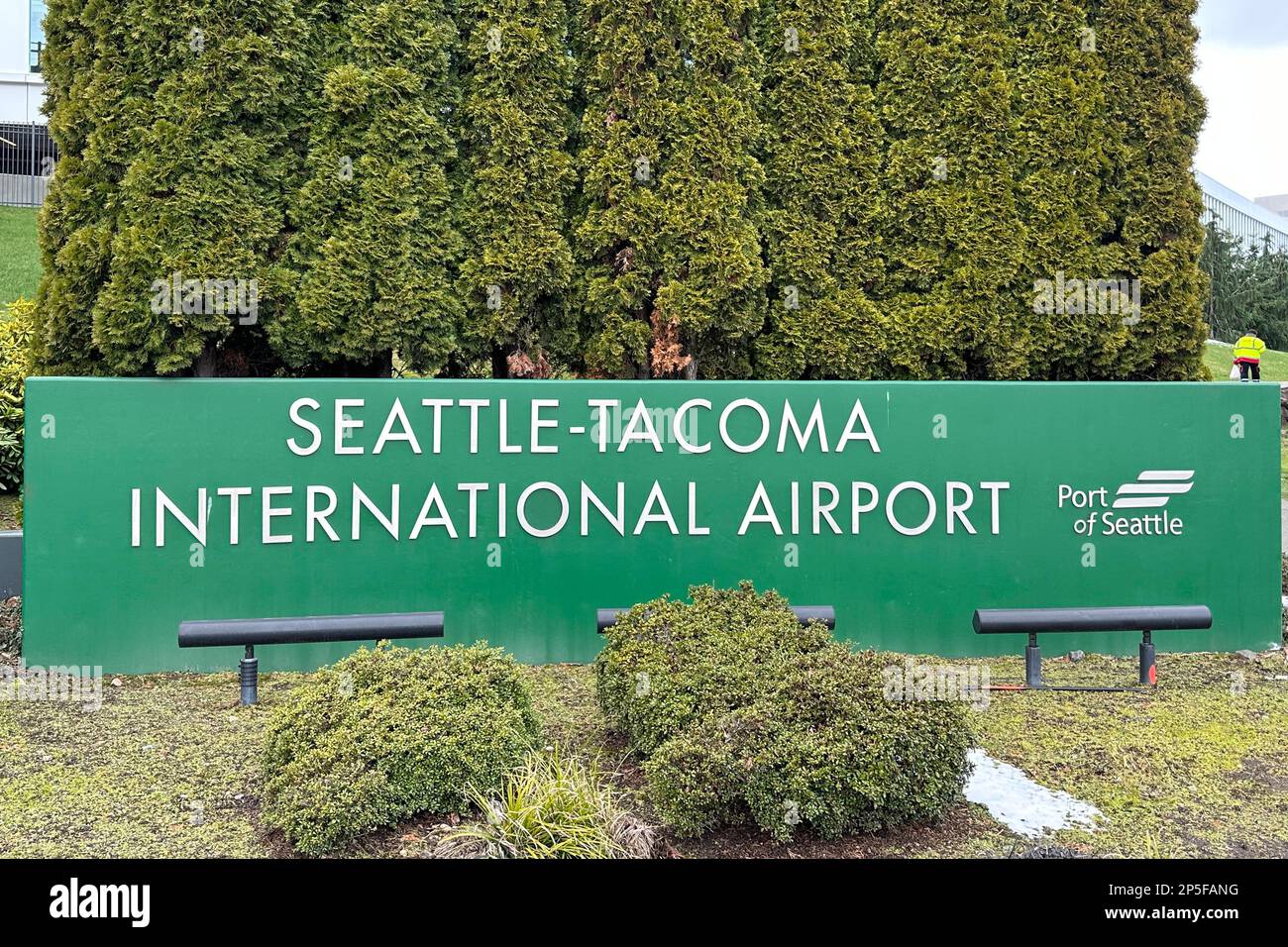 A Port of Seattle sign at the Seattle Tacoma International Airport ...