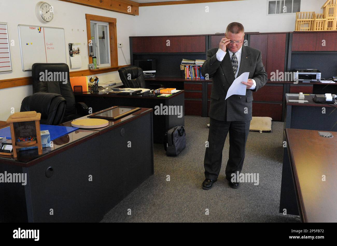 In this Monday, April 22, 2013 photo, Robert DePew, with the Pennsylvania State Police, gives a ...