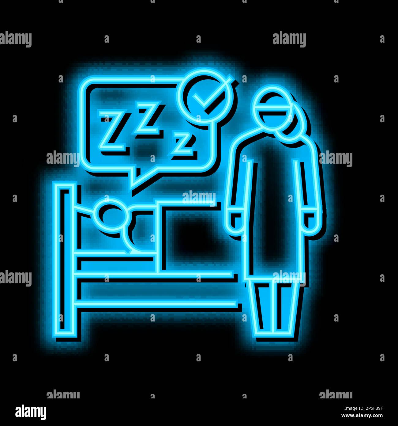 watching sleeping child neon glow icon illustration Stock Vector Image ...