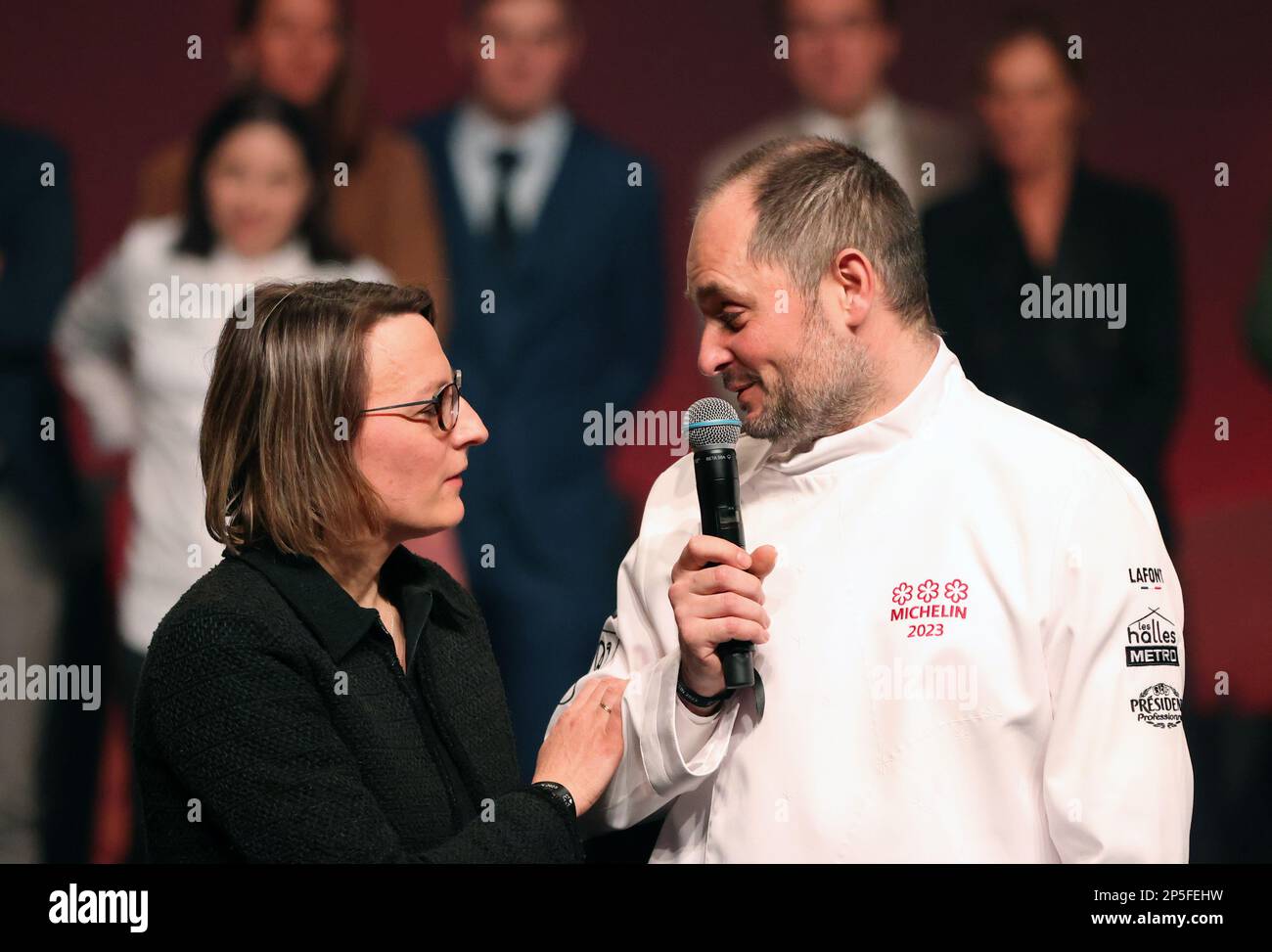 Strasbourg, France. 6th Mar, 2023. French chef Alexandre Couillon (R ...