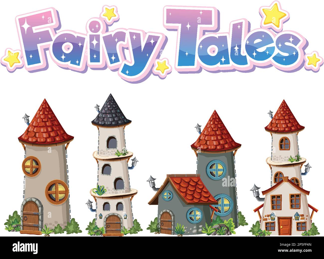 Fairy tales text design illustration Stock Vector Image & Art - Alamy