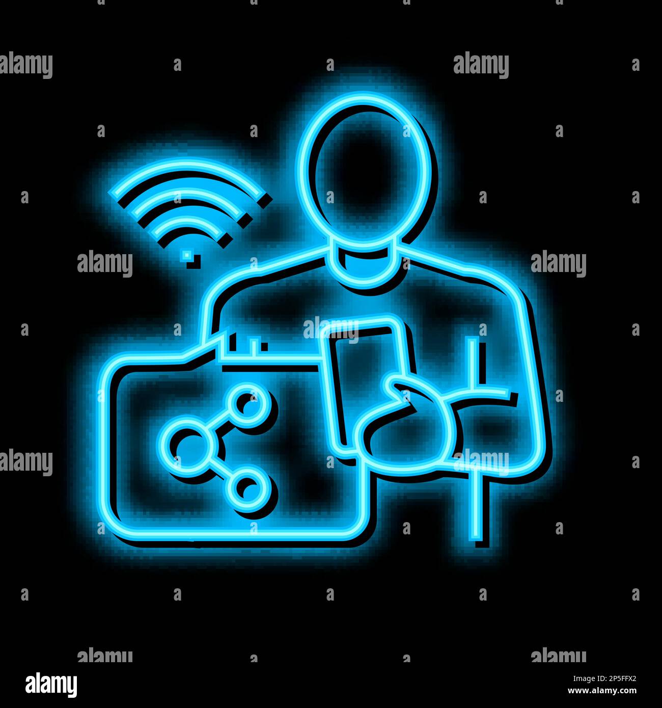 social media user neon glow icon illustration Stock Vector Image & Art ...