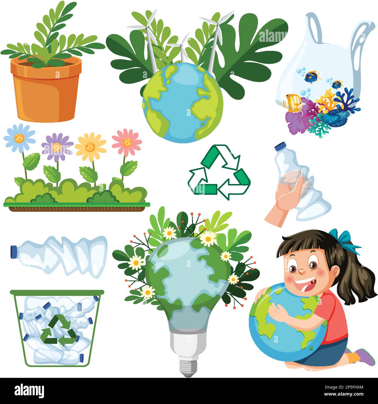 Save the earth graphics and icons collection illustration Stock Vector ...