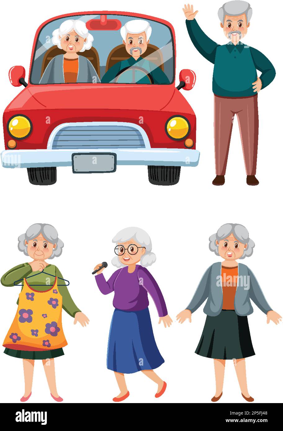Set of old people characters illustration Stock Vector Image & Art - Alamy