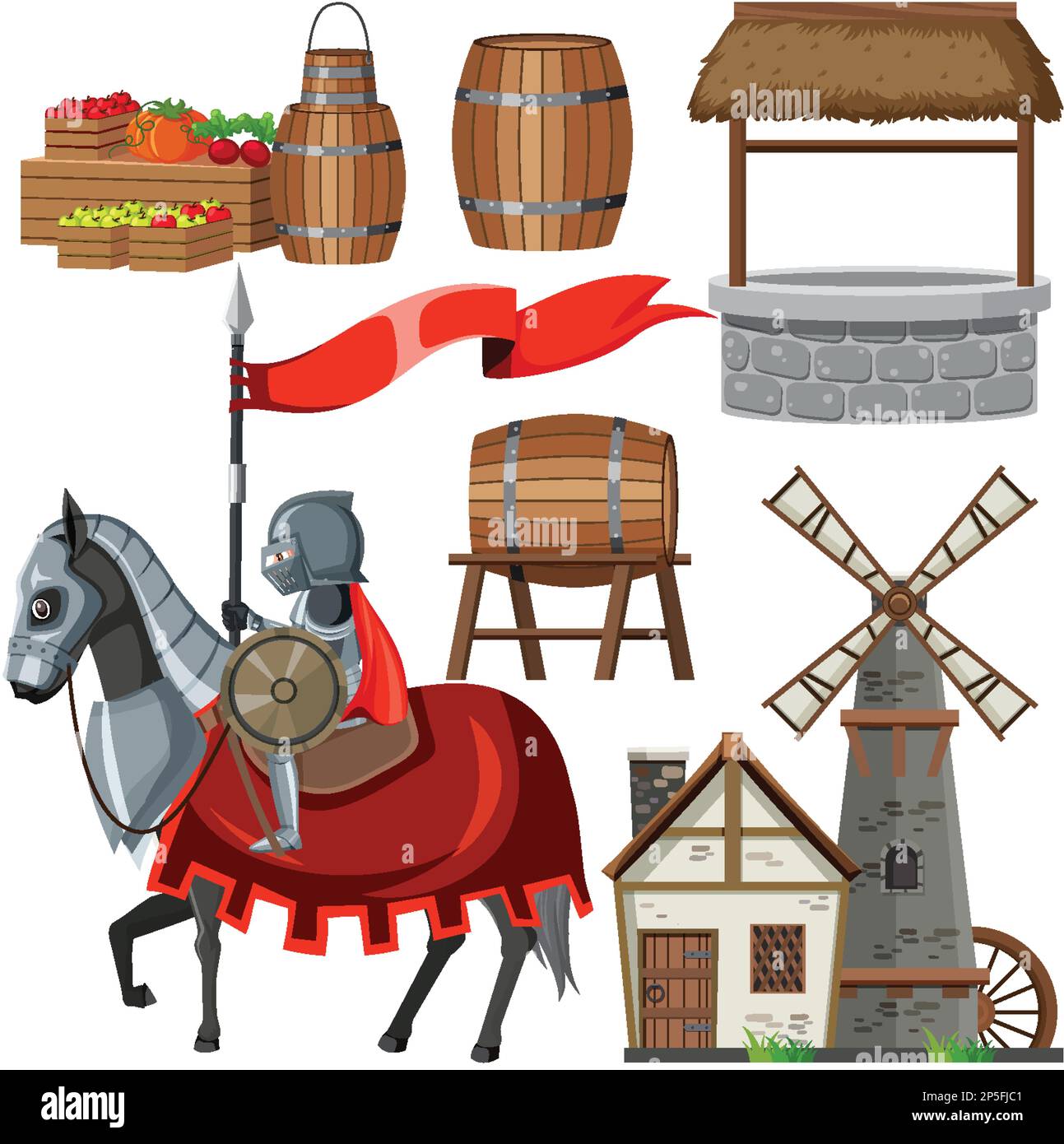 Set of medieval object illustration Stock Vector Image & Art - Alamy