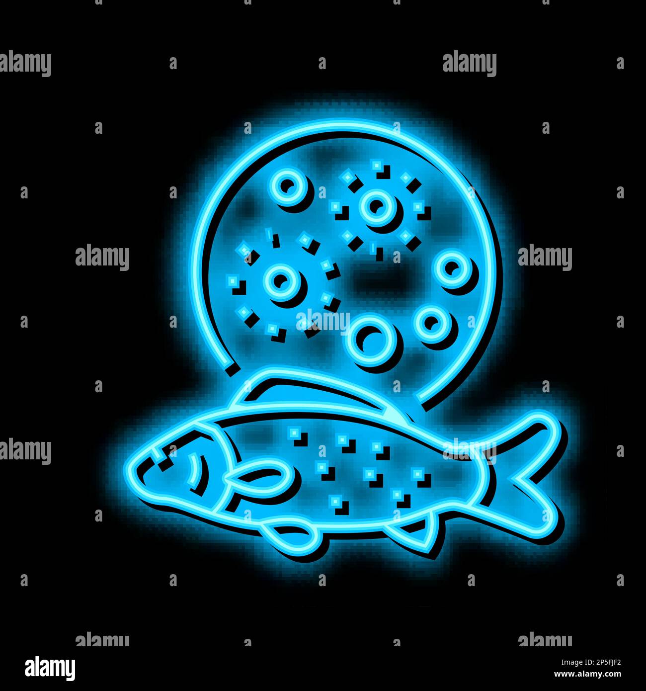 mycobacterium marinum fish neon glow icon illustration Stock Vector ...