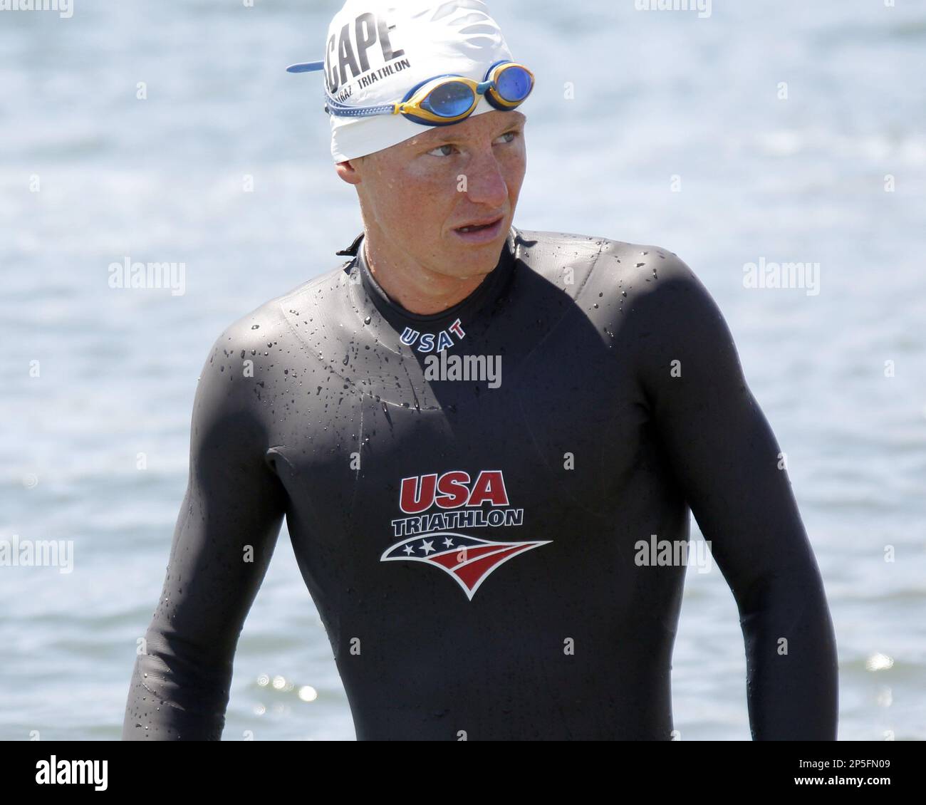 Jason Pedersen, of San Diego, CA, training in preparation for the ITU ...