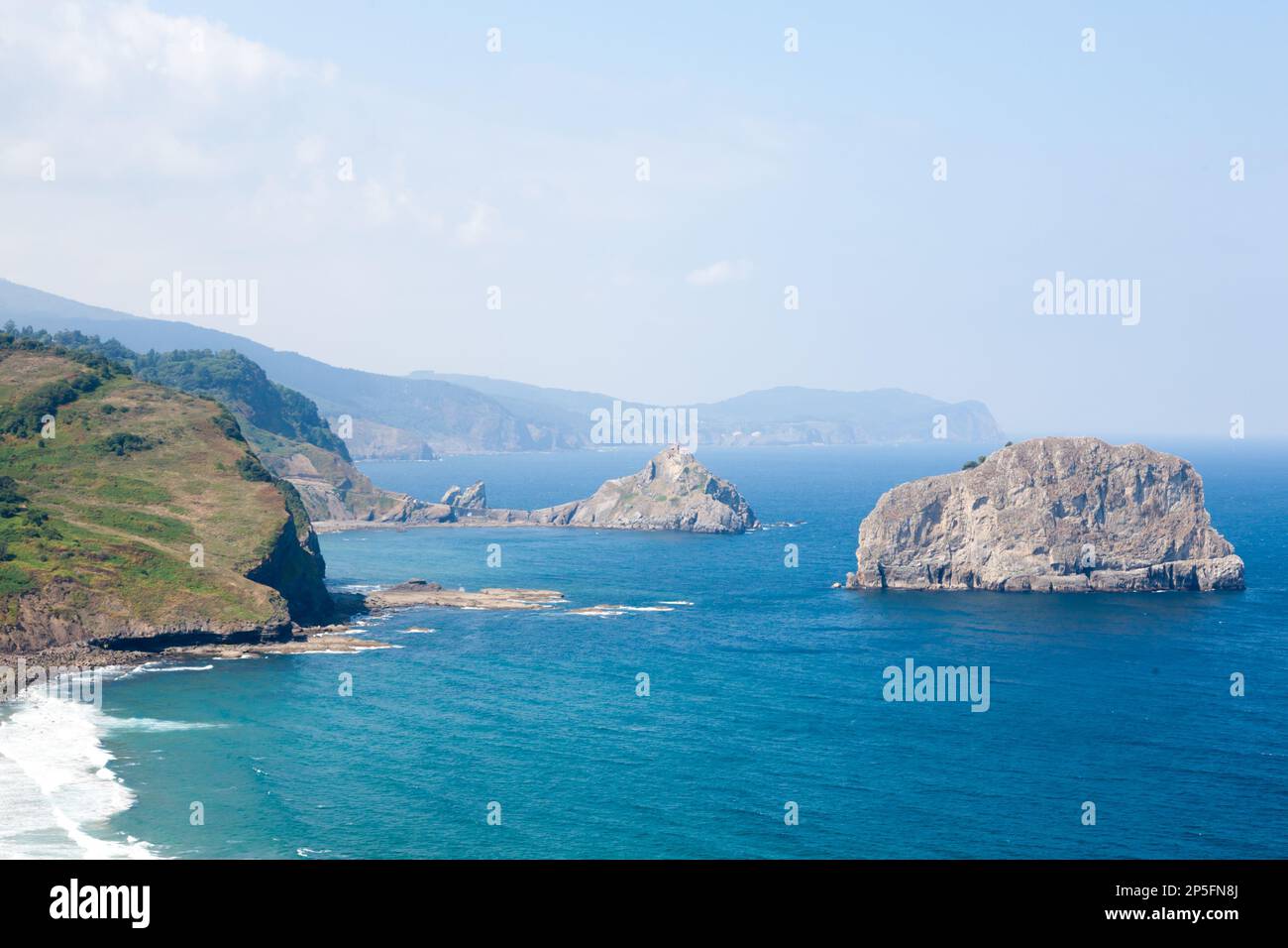 Gulf of Biscay cliffs landscape, Spain. Cape Matxitxako area. Spanish ...