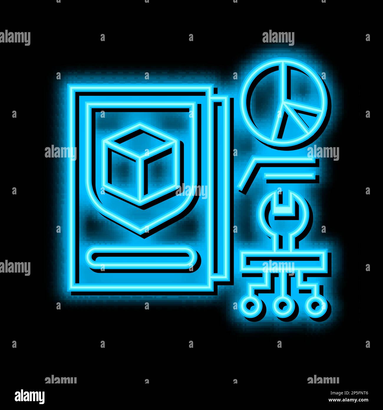 prototype development and improvement neon glow icon illustration Stock ...