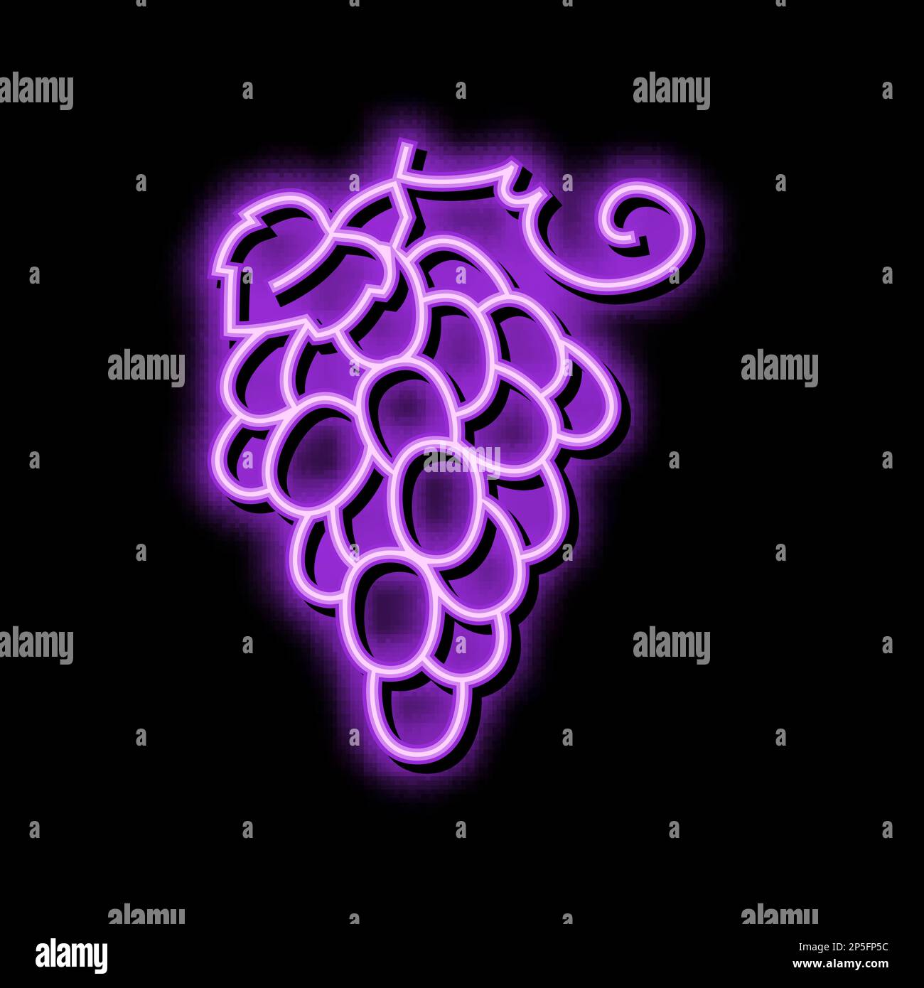 red grapes bunch neon glow icon illustration Stock Vector Image & Art ...