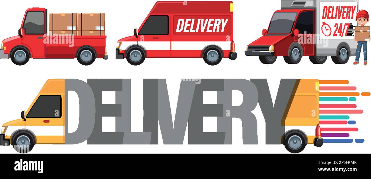 Set of delivery element illustration Stock Vector Image & Art - Alamy