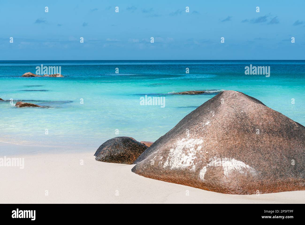 Fascinating rock formations on the beach of the Seychelles Stock Photo ...