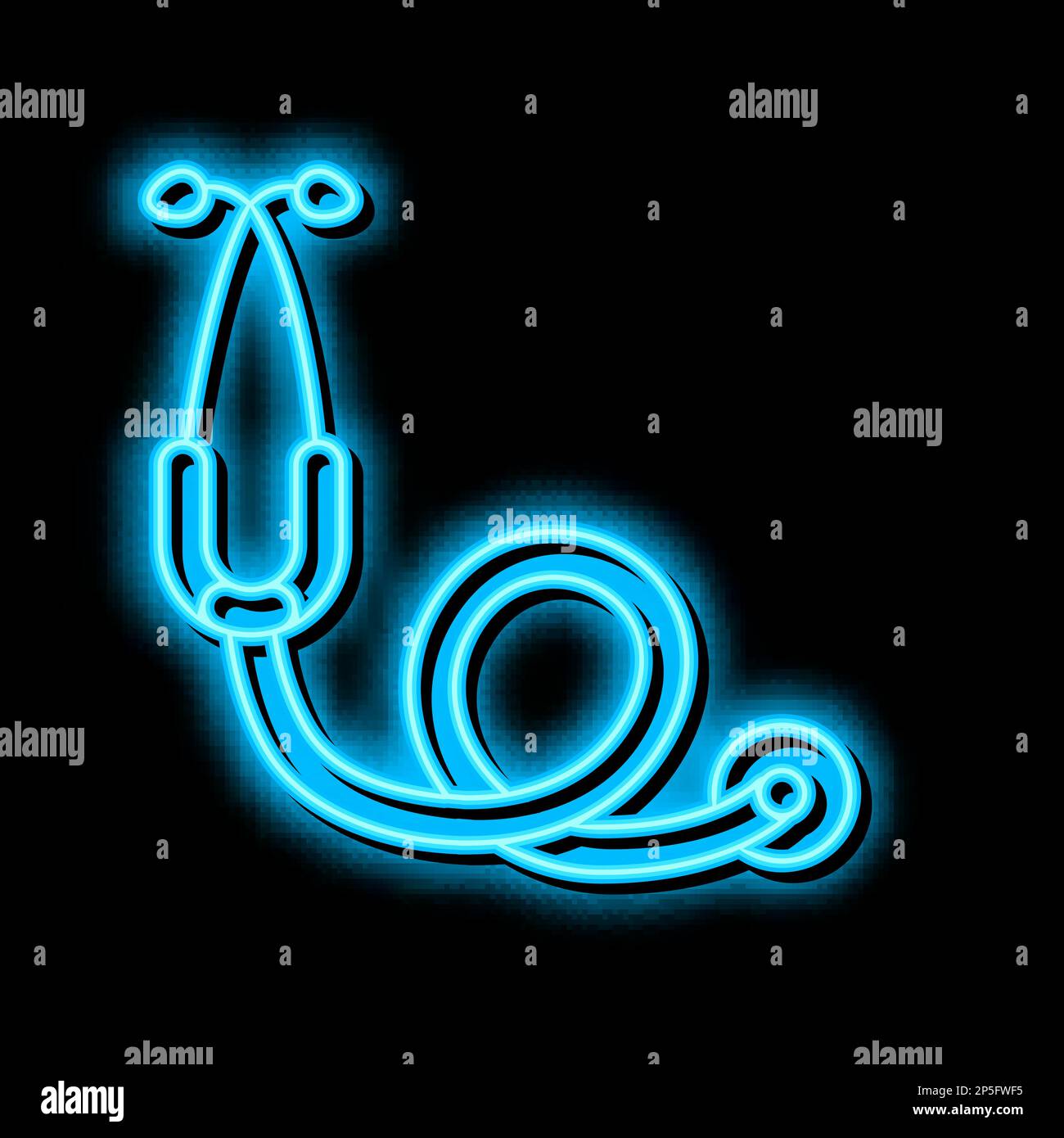 stethoscope medical neon glow icon illustration Stock Vector Image ...