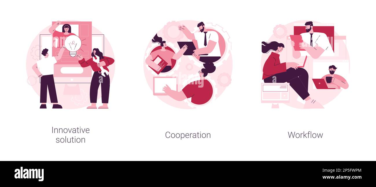 Business efficiency abstract concept vector illustration set ...