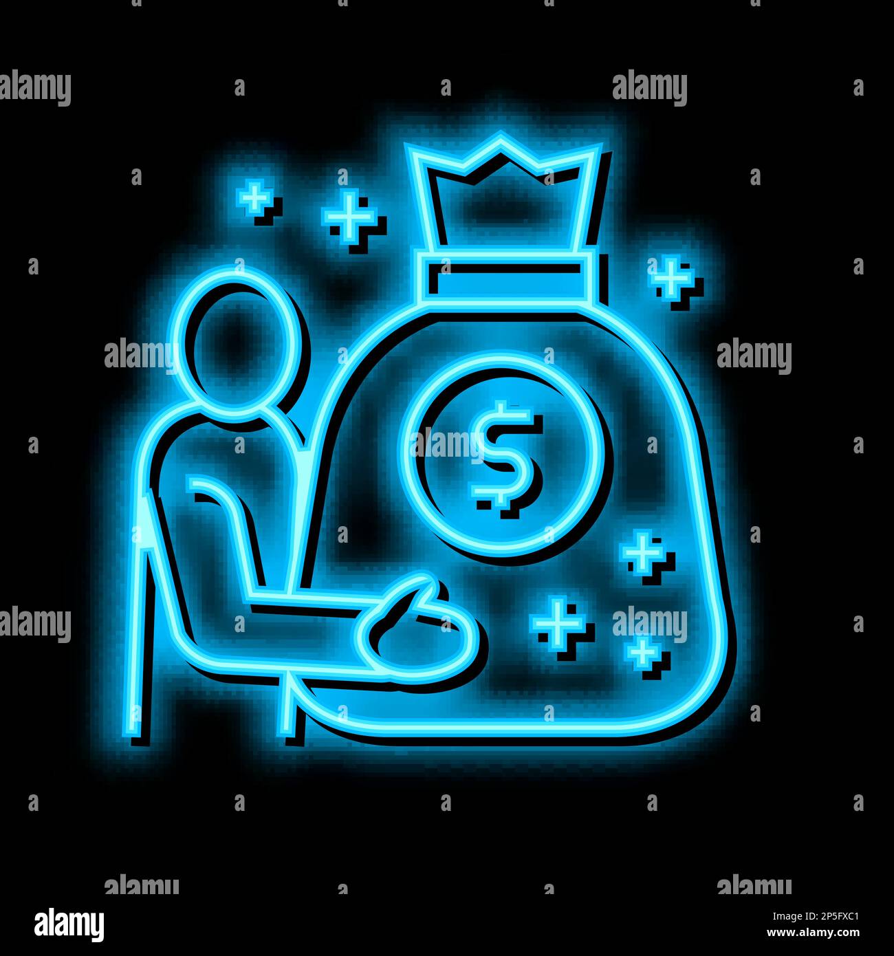 businessman wealth neon glow icon illustration Stock Vector Image & Art ...