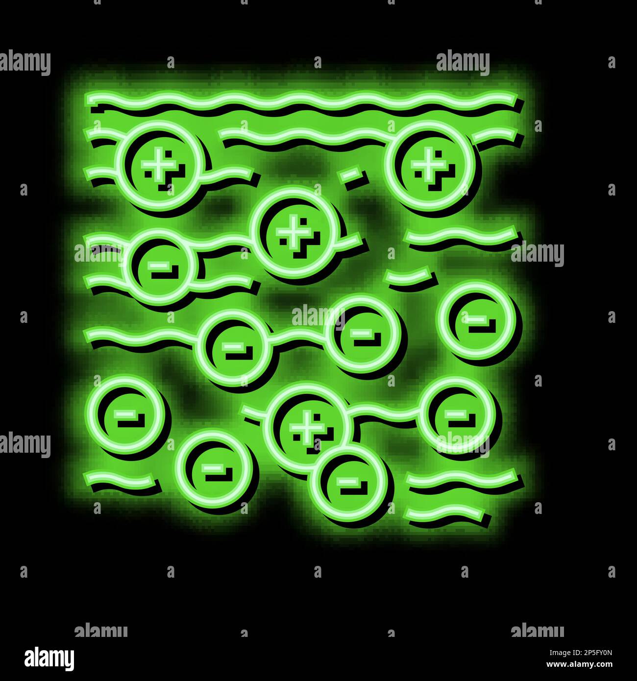 coagulation and flocculation water filter neon glow icon illustration ...
