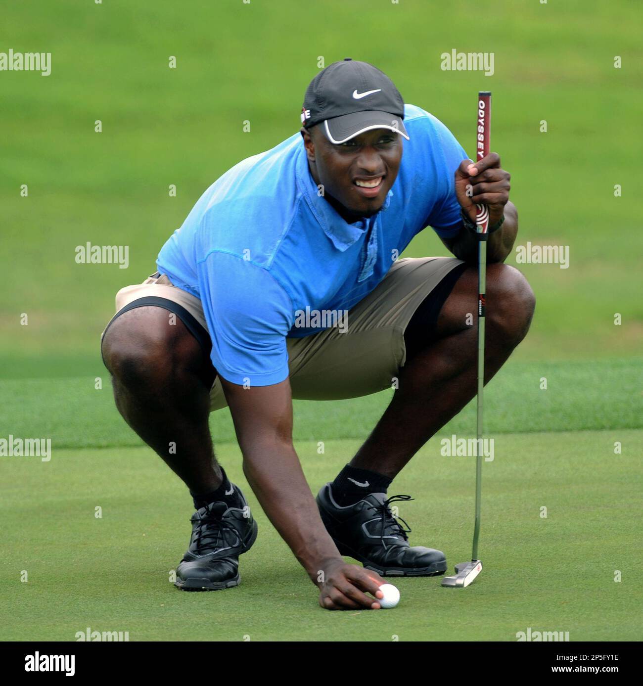 Former Atlanta Falcons NFL football quarterback D. J. Shockley lines up ...