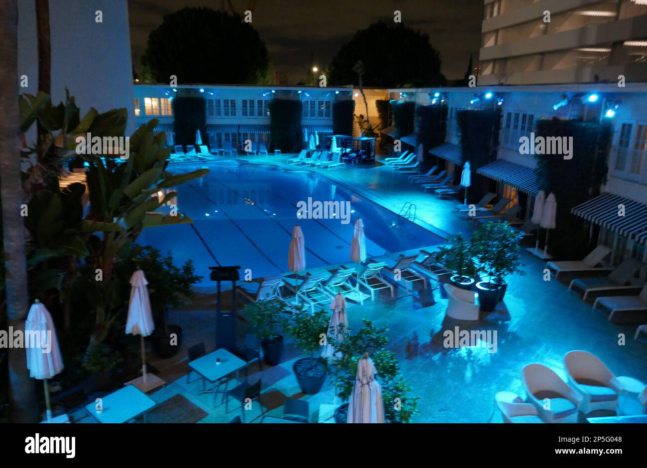 Beverly Hills, California, USA 5th March 2023 Swimming Pool and The ...