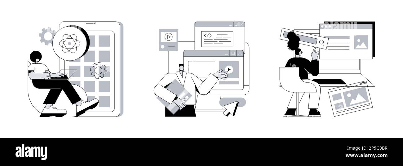 Mobile App Development Process Abstract Concept Vector Illustration Set React Native Mobile App