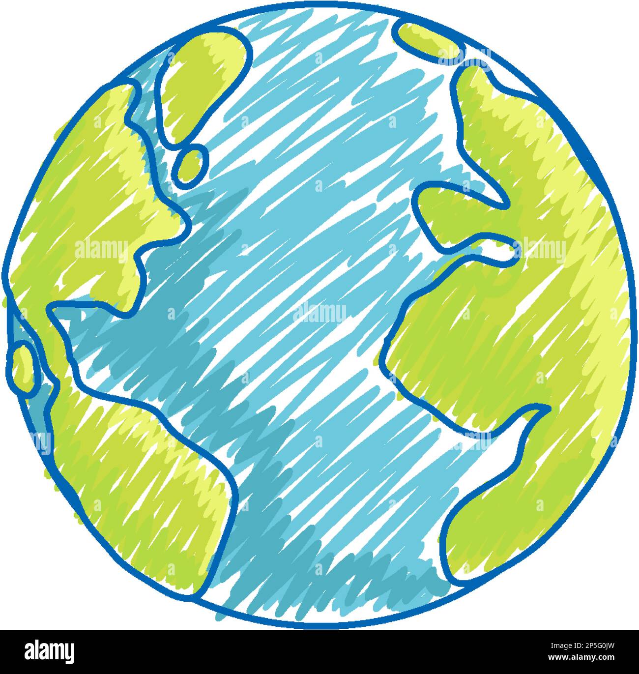 Globe in pencil colour sketch simple style illustration Stock Vector ...