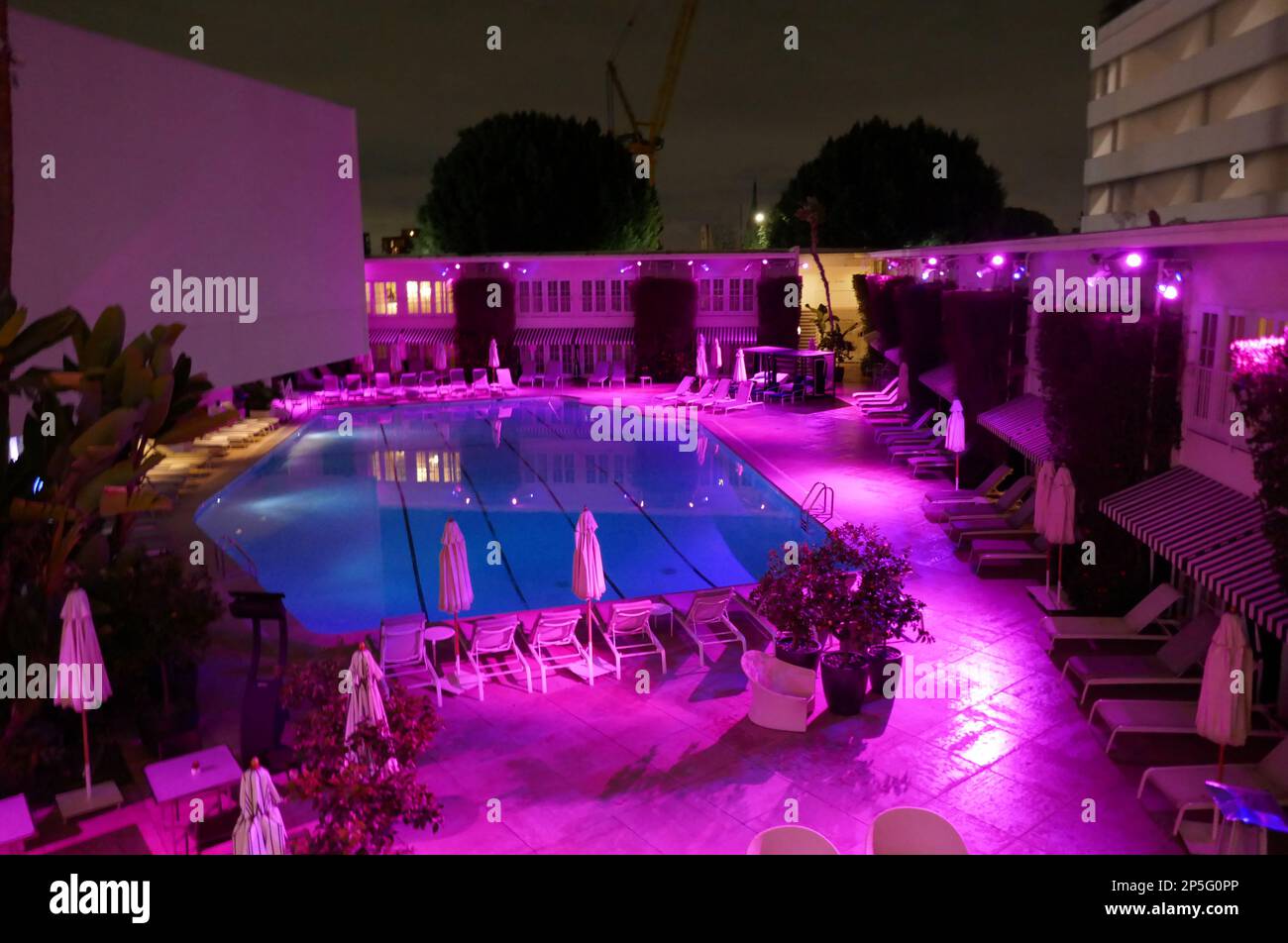 Beverly Hills, California, USA 5th March 2023 Swimming Pool and The ...