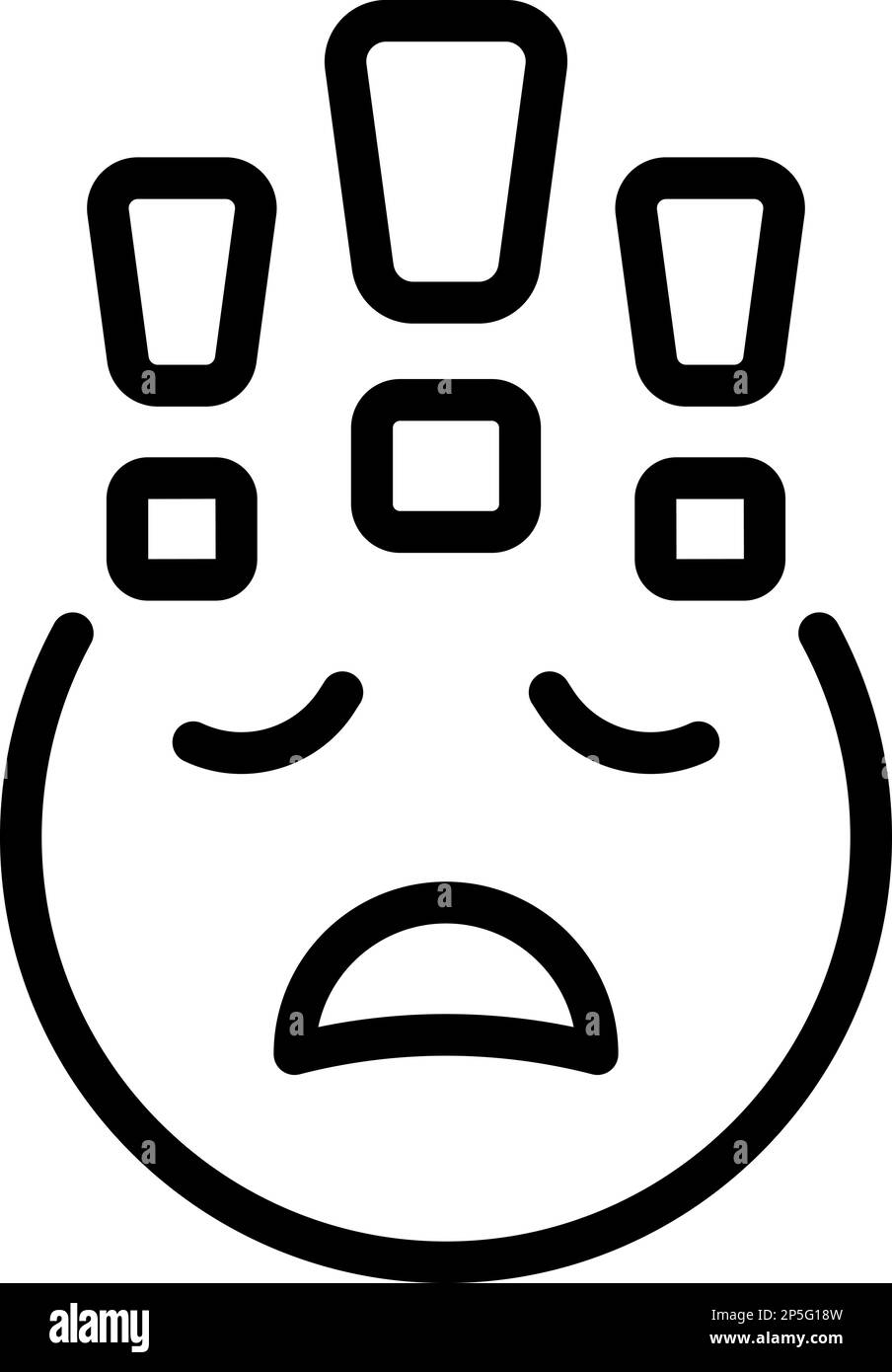 Burnout emoji icon outline vector. Work stress. Mental overload Stock ...