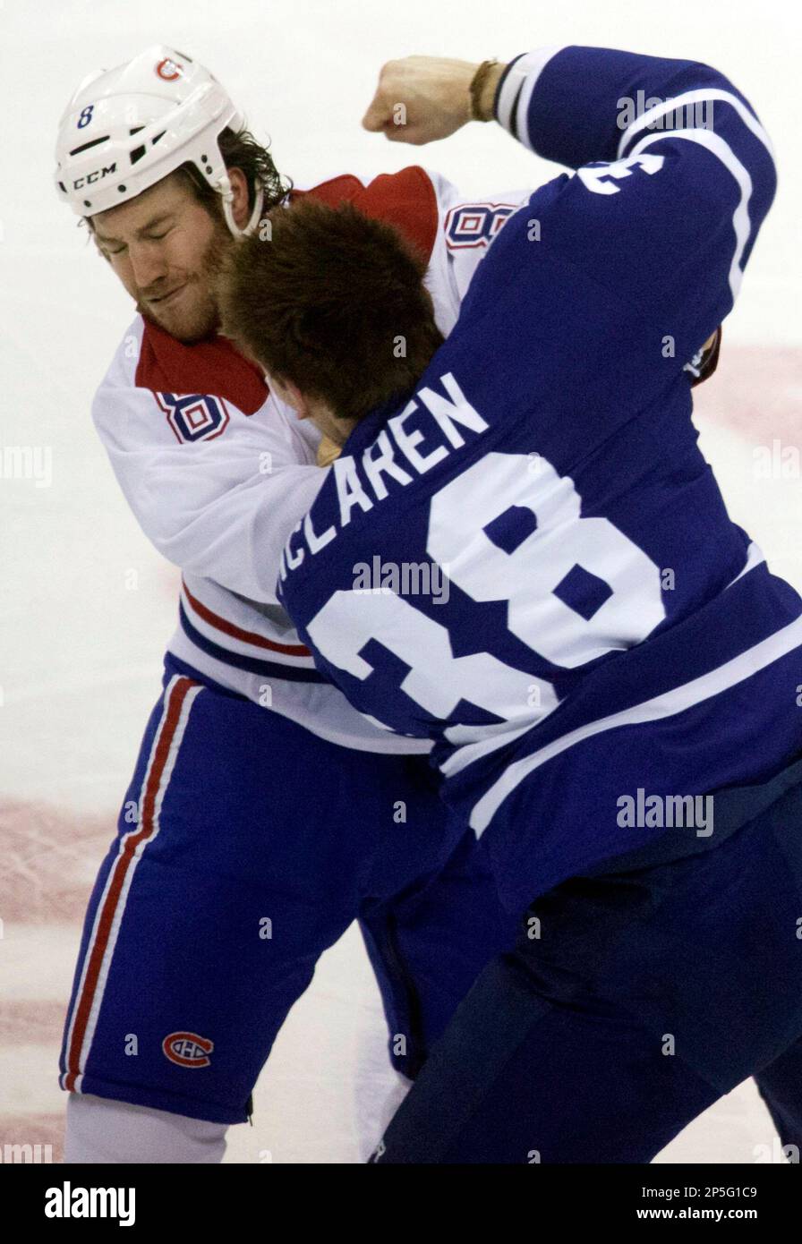 Toronto Maple Leafs' Frazer McLaren fights with Montreal Canadiens ...