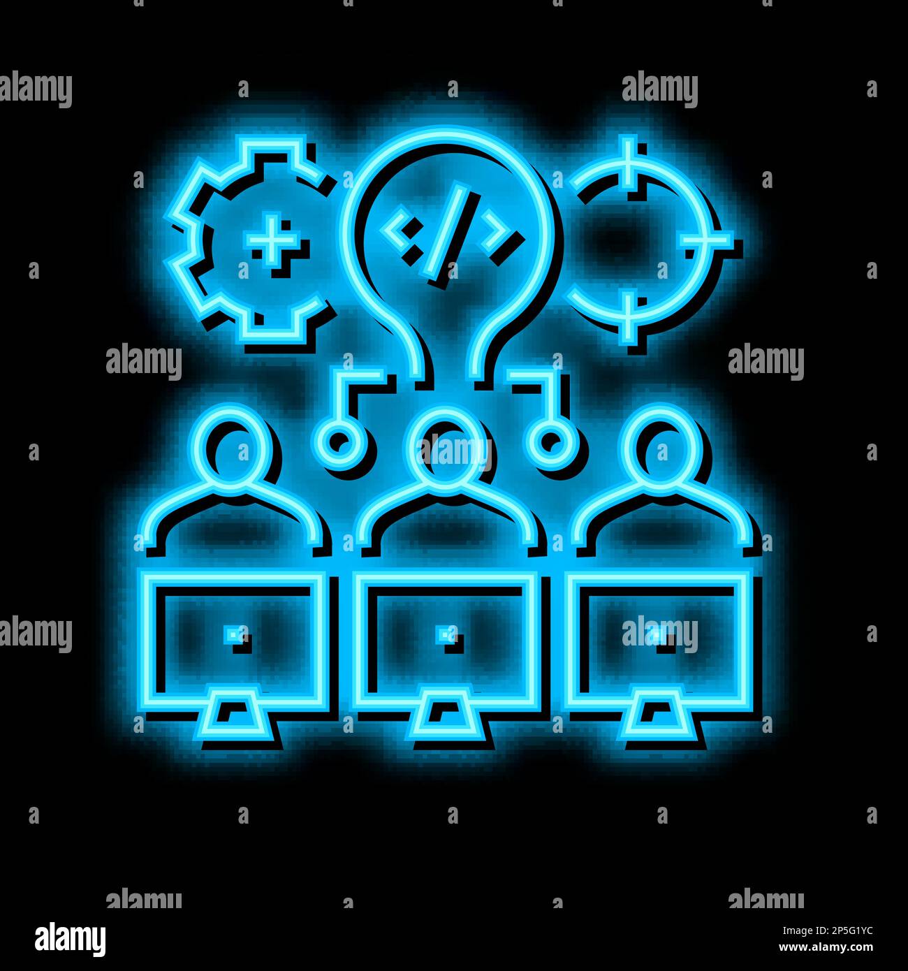 hackathon fintech development neon glow icon illustration Stock Vector ...