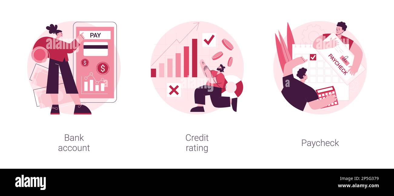 Financial services abstract concept vector illustration set. Bank ...