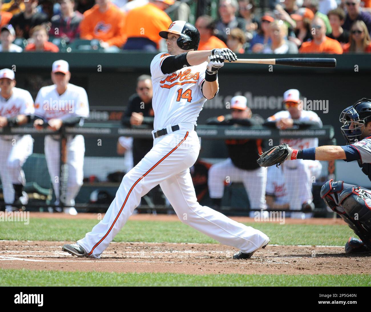 Baltimore Orioles Nolan Reimold (14) during a game against the ...